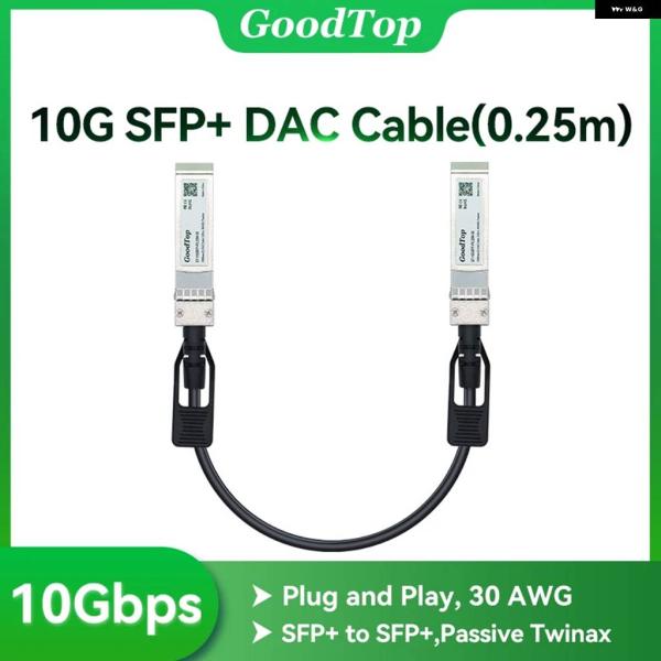 GOODTOP 10GB SFP+ DAC TWINAXケーブル0.25M10Gダイレクトアタッチ銅パッシブCISCOMIKROTIKNETGEARHORACOスイッチ対応 カスタム パーツ アクセサリーHIGH-CONCERNED CHE...