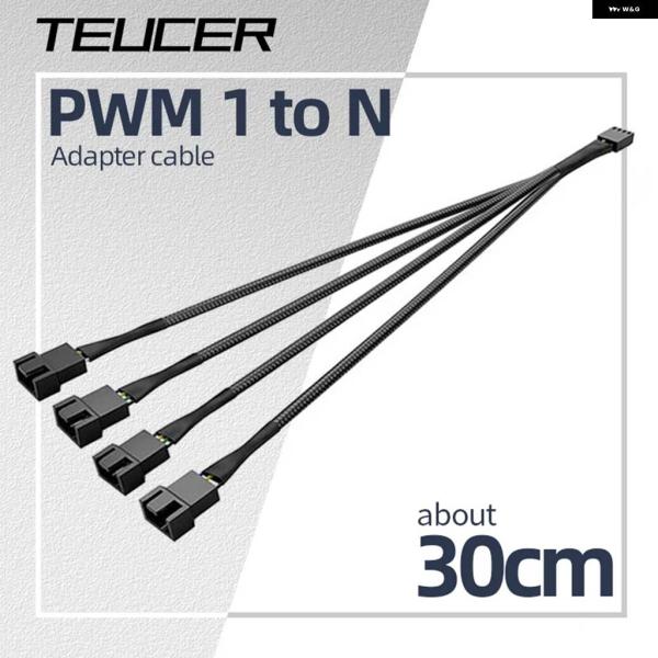 TEUCER 12V/4ピン PWM /ホワイト アダプタケーブル 1対1/2/3/4 コンピュータCPUクーラーファンスプリッター PCシャーシファン電源ケーブル カスタム パーツ アクセサリーHIGH-CONCERNED CHEMICA...