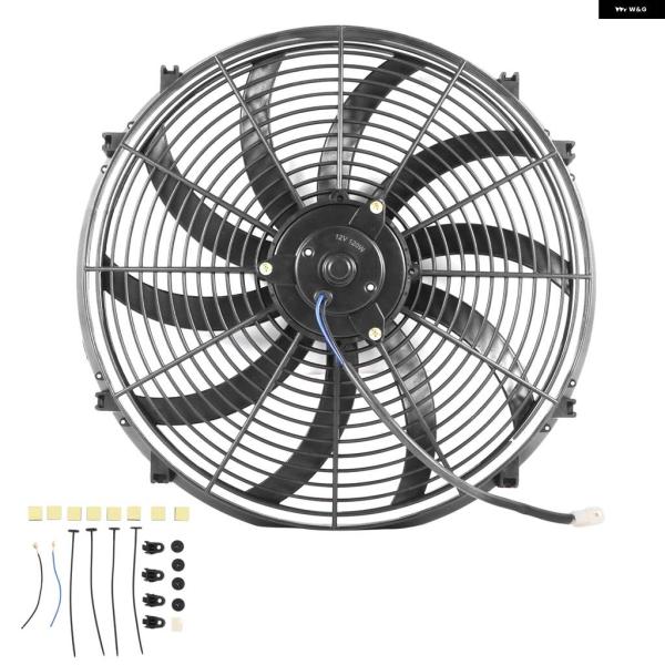 カー エアコン電動ファン 16インチ 10枚ブレード プッシュ プル式 トラック RV車用 12V スリムファン オイル システム ファン カスタム パーツ アクセサリーHigh-concerned chemical:NoneSpecial...