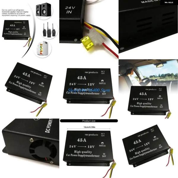 高効率45Aコンバーター 24V→12V変換 トラック キャンピングカートレーラー 用 安全な カスタム パーツ アクセサリーHigh-concerned chemical:NoneSocket Type:UniversalConversi...