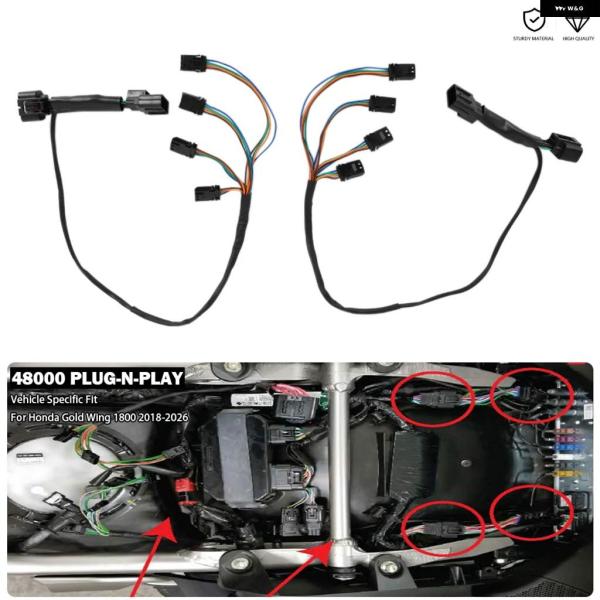 48000 インストール 4XP ケーブル ハーネス LED ライティング ハーネス キット ホンダ ゴールドウイング 1800 ツアー DCT F6B 2018-2026 カスタム パーツ アクセサリーHigh-concerned che...