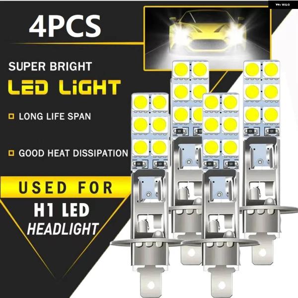 2個 /4個 H1 ホワイト 6000K 55W 12 SMD 5050 LED ヘッドライト バルブ セット ドライビングライト プロ カスタム パーツ アクセサリーHigh-concerned chemical:NoneVoltage:...