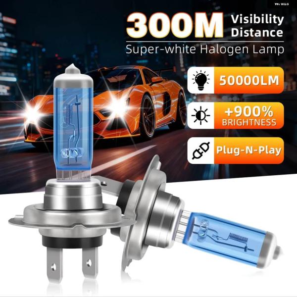 2個 /4個 H7 ハロゲン バルブ CANBUS スーパー 12V 100W ホワイト 6000K ヘッドランプ 車 バイク ハロゲンライト カスタム パーツ アクセサリーHigh-concerned chemical:NoneWatta...