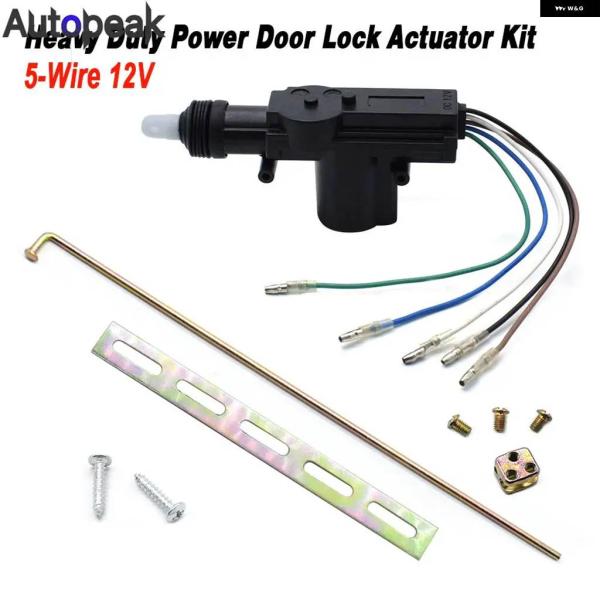 パワードアロックアクチュエータモーター 5線式 12V 車用ロック システム アラームエントリー システム キーレス シングルガンタイプキット DIY カスタム パーツ アクセサリーMaterial:plastic metalModel N...