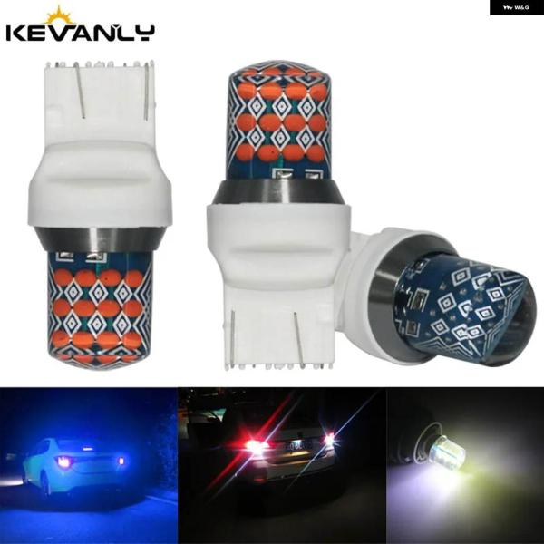 2個 LED ブレーキライト T20 7443 24LED バルブ COBシリコンシグナルランプ 点滅ストロボライト RGB/赤/青 ブレーキライト テールライト カスタム パーツ アクセサリーHigh-concerned chemical...