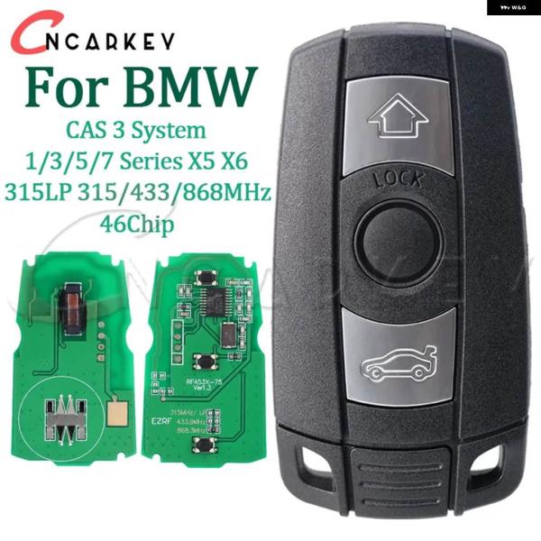 BMW リモートハーフスマート コントロール キー 46チップ 315LP 315/433/868MHZ CAS3 システム 1/3/5/7シリーズ X5 X6 E60 E61 E70 E71 E87 E90 Z4 カスタム パーツ アクセ...