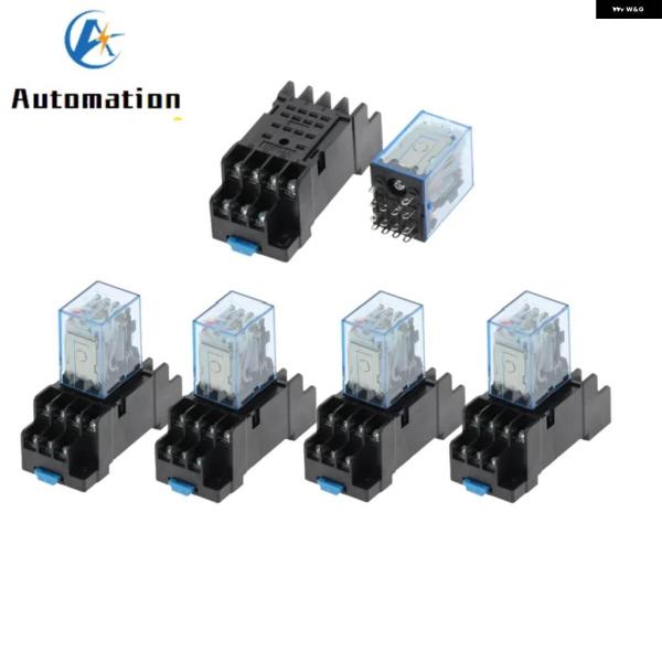 5個 セット MY4NJ DC12V DC24V AC110V AC220V 電子マイクロミニ電磁リレー 5A 14ピンコイル 4DPDT PYF14Aソケットベース カスタム パーツ アクセサリーPower Source:AcTheory...