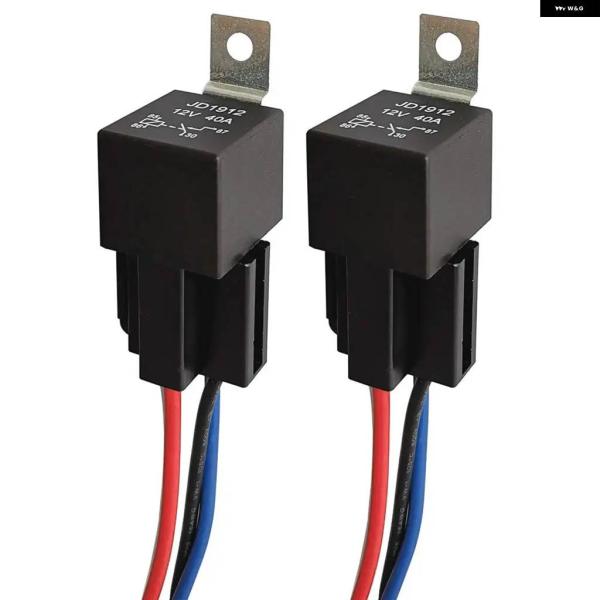 JD1912 カーリレー ハーネス 12V 40A 4ピン SPST ハーネス ソケット 色 分け配線 トラック バン オートバイ ボート用 カスタム パーツ アクセサリーEU LVD Voltage:Low voltage: Below ...