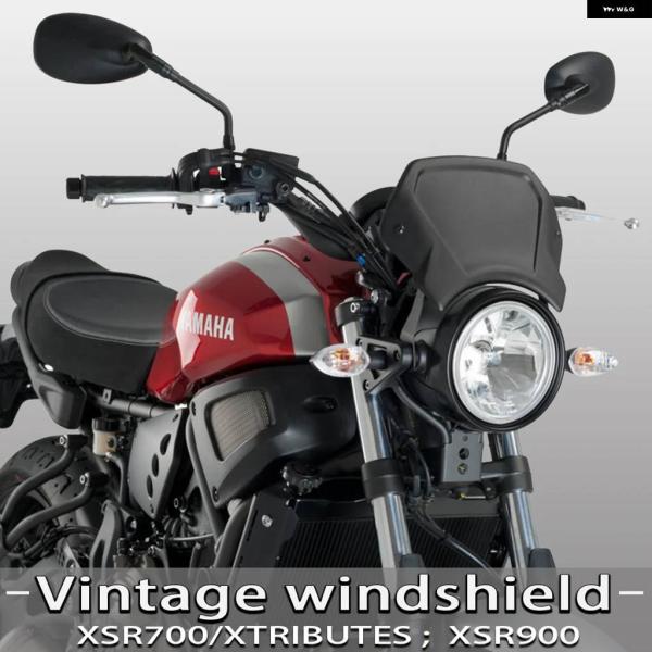 オートバイ フロントプレート ビンテージ ウインドスクリーン ウインドシールド ディフレクター ヤマハ XSR700 2016-202SR 700 XTRIBUTE 19-2SR900 16-21 カスタム パーツ アクセサリーHigh-c...