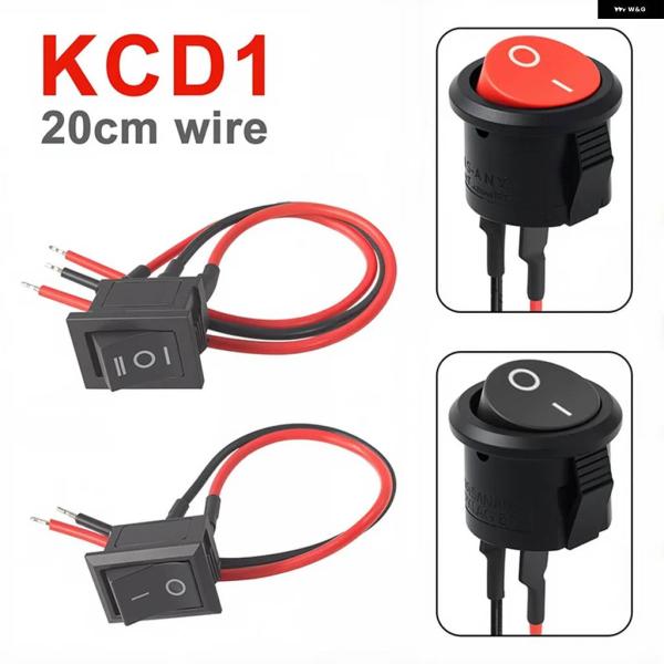 5個 ミニロッカースイッチ 12V 20A 2ピン SPST 小型オンオフスイッチ ロッカートグル KCD1スイッチ 20CMライン カスタム パーツ アクセサリーHigh-concerned chemical:NoneEU LVD Vol...