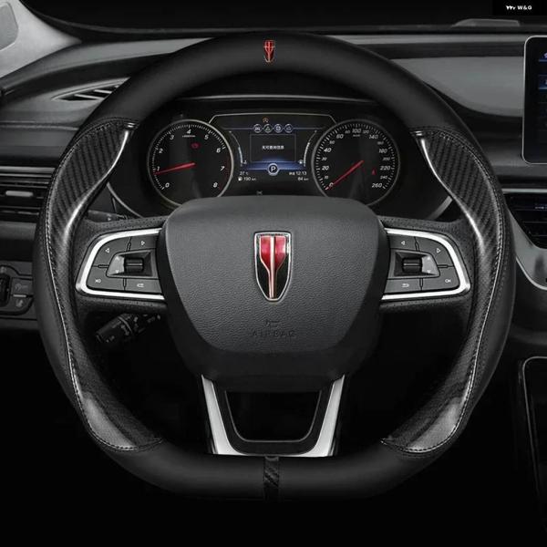 レッドフラッグ H5 FAW レッドフラッグ ホンチー HS5 HS7 H5 H7 H9 車用カーボンレザー製 ステアリングホイール カバー 滑り止め カスタム パーツ アクセサリーHigh-concerned chemical:NoneI...