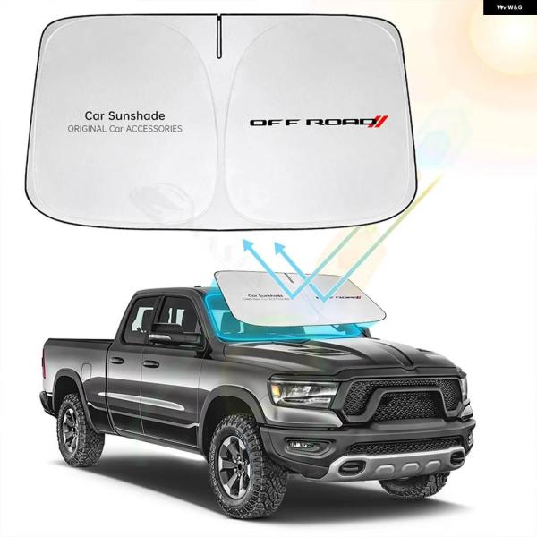 フロントガラス サンバイザー DODGE RAM 1500 2500 3500 2010-2024 SUNE 折りたたみ 式サンバイザー プロテクター 紫外線カット カスタム パーツ アクセサリーProduct application sc...