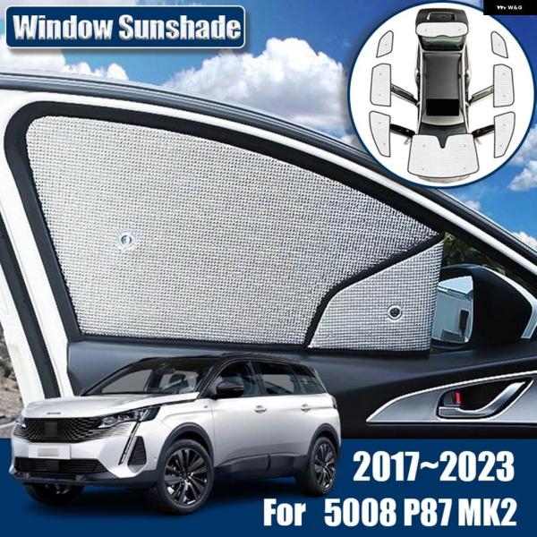 プジョー 5008 P87 2018 2019 2017~2023 MK2 UV カットバイザーサンシェード フロントガラス サン ブラインド カバー内装パーツ カスタム パーツ アクセサリーProduct application scen...