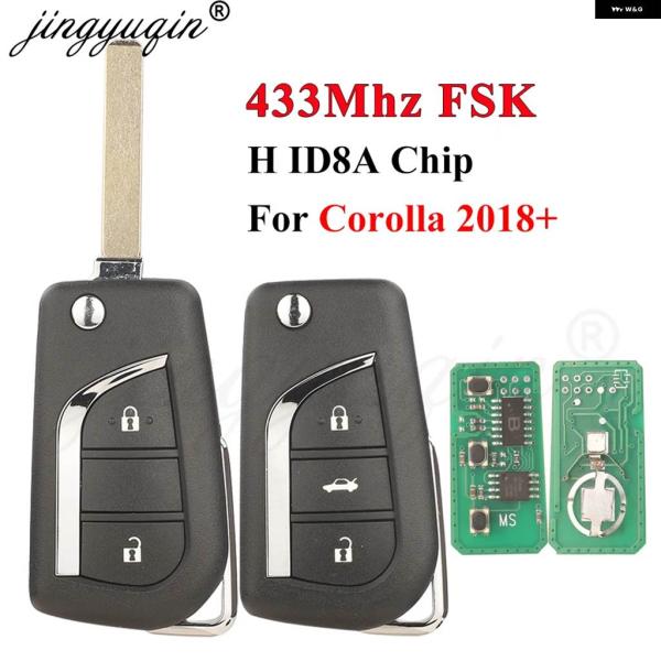 433MHZ FSK フリップリモートカーキー トヨタ 2018+ カローラ RAV4 HICE ワイルドランダー 2/3B VA2 キー FOB コントロール H ID8A チップ カスタム パーツ アクセサリーHigh-concerne...