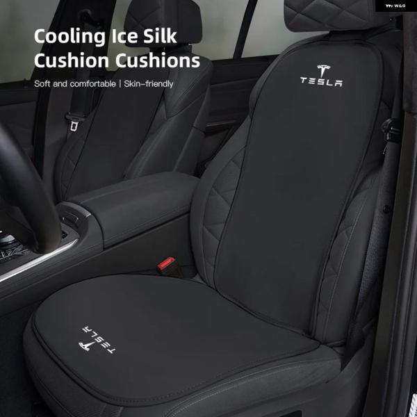 カー LCE シルク クッション シートカバー プロテクター フロント リア マット シート バックレスト テスラ モデル3 ハイランド 2023 モデル S モデル X モデルY カスタム パーツ アクセサリーHigh-concerned...