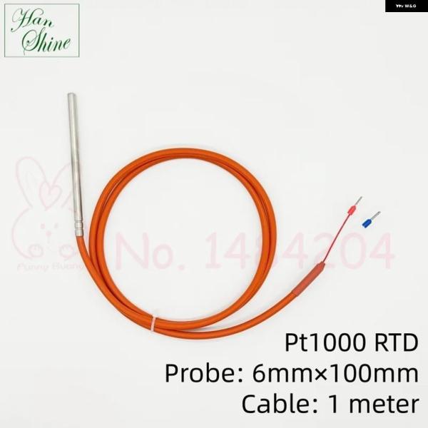 防水 PT1000温度センサー -50〜200℃ プローブ直径6MM 挿入長100MM 耐熱2線式1Mシリコン ケーブル カスタム パーツ アクセサリーBattery Included:NoHigh-concerned chemical:N...
