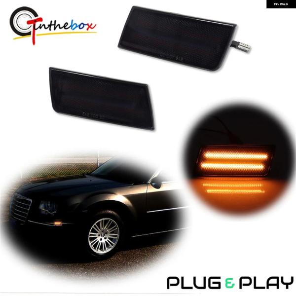 2個 LED サイド マーカーライト ウインカーランプ パーキング ランプ クライスラー 300 2005 - 10 車用 カスタム パーツ アクセサリーHigh-concerned chemical:NoneFor Vehicle Bra...