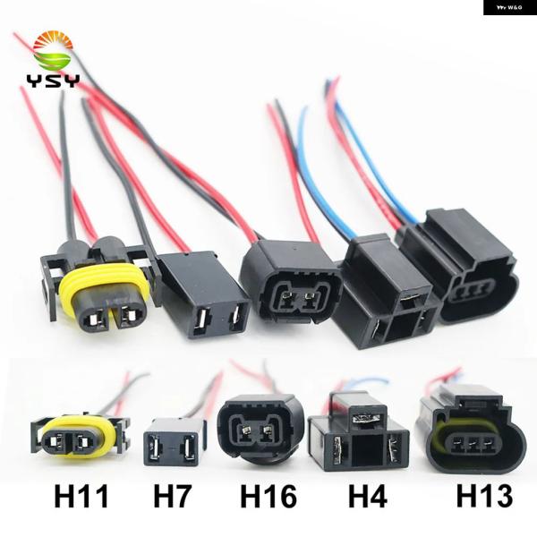 1個 H4 H7 H11 H13 H16 5202 メス アダプター ソケット ピグテール 配線 ハーネス コネクター ホルダー プラグ ヘッドライト フォグライト レトロ カスタム パーツ アクセサリーItem Width:h16 520...