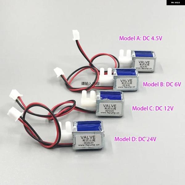 DC 4.5V 6V 12V 24V ミニ電磁弁 N/C 常時閉 マイクロ水弁 液体フロー 制御 スイッチ ポンプ カスタム パーツ アクセサリーHigh-concerned chemical:NoneNC or NO:Normally C...
