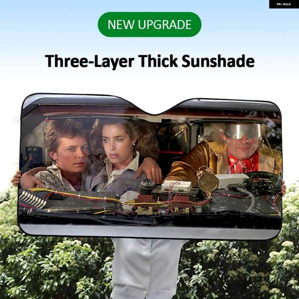 B-バックトゥザフューチャー サンシェード バイザー 再利用可能 アルミホイル UV プロテクター 吸盤 断熱 3層断熱 カスタム パーツ アクセサリーProduct application scenarios:OtherCraft of ...