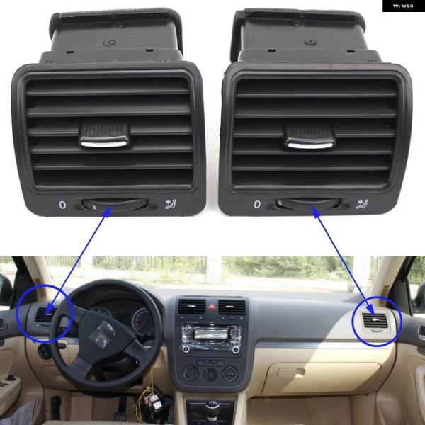 インテリア ブラック ダッシュボード AC エアベント アウトレット グリル VW ゴルフ 5 GTI 2004-2008 ジェッタ A5 MK5 GLI 1K0819703D 1K0819704D カスタム パーツ アクセサリーHigh-...