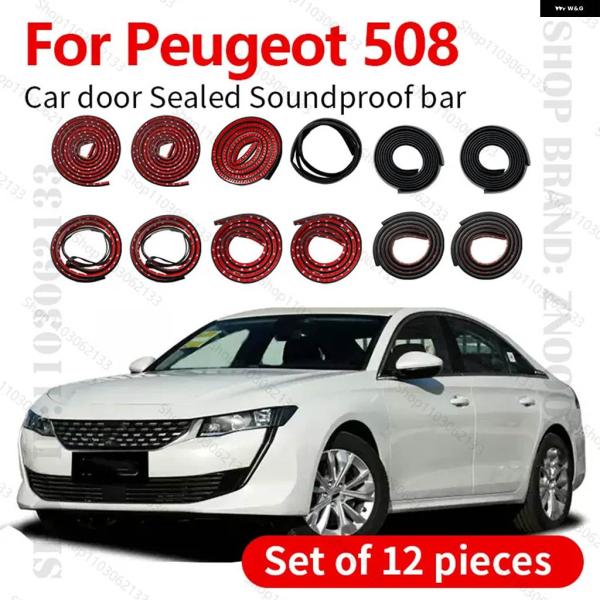 2010-2025 プジョー 508 ドアシールストリップ ゴム製 ダブル層 シーリング プロテクター 防音ストリップ シールストリップ 12個 カスタム パーツ アクセサリーHigh-concerned chemical:NonePlac...