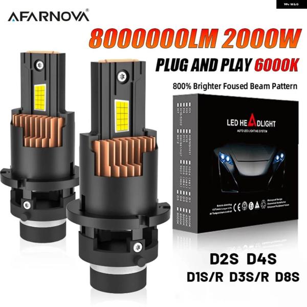 D2S D4S D2R D4R LED カー ヘッドライト CANBUS HID D1S D3S D1R D3R LED キセノン バルブ 1 1 ターボ LED カーランプライト 6000K プラグプレイ カスタム パーツ アクセサリーH...