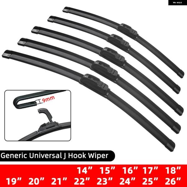 車 フロントガラス ワイパー ブレードフックソフトラバー フレーム レス ブラケット レス車 ワイパー 14インチ 16インチ 18インチ 19インチ 20インチ 21インチ 22インチ 24インチ 26インチ カスタム パーツ アクセサリ...