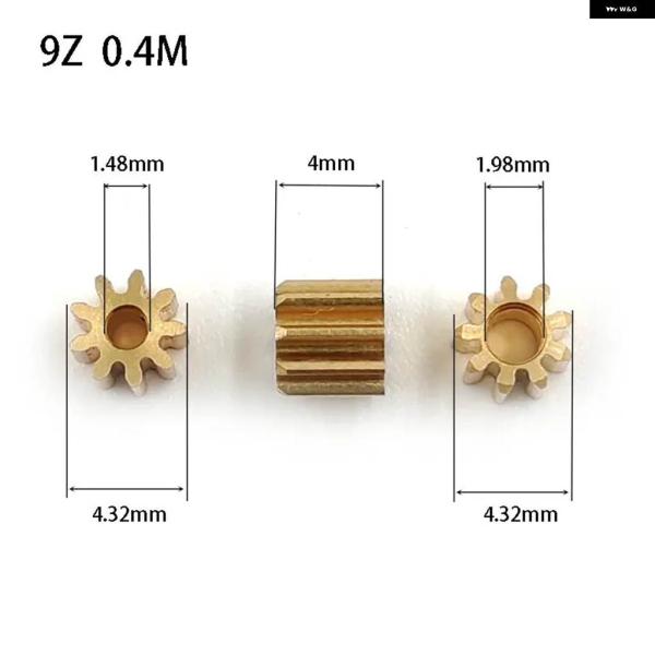 92A / 91.5A 0.4M 銅ピニオンギア 9トゥース 2MM 1.5MM シャフトギア モーターアクセサリー 10個 カスタム パーツ アクセサリーHigh-concerned chemical:Noneis_customized:...