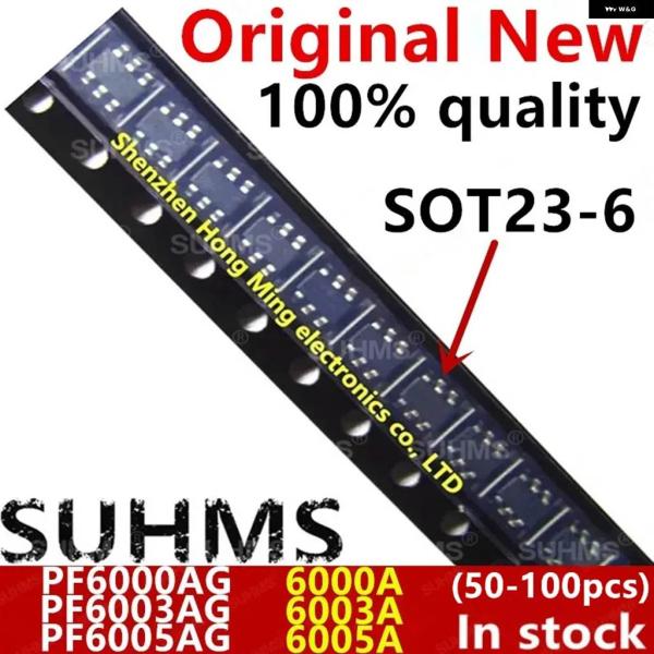 50-100個100% PF6000AG PF6003AG PF6005AG 6000A 6003A 6005A SOT23-6 チップセット カスタム パーツ アクセサリーPackage:sot23-6is_customized:YesM...