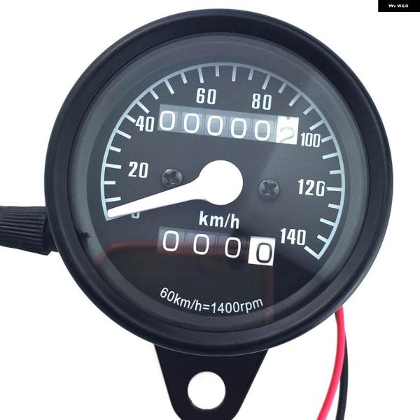 12V オートバイ デュアル スピード メーター ゲージ マイル テスト メーター バイク デュアルスピード メーター LED インジケーター 140KM/H カスタム パーツ アクセサリーSpecial Features:Motorcyc...