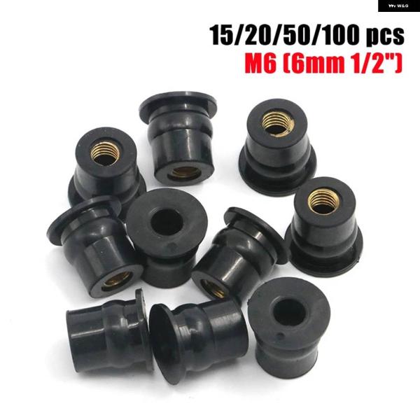 15 20 50 100個 M6 オートバイ ゴム製ウェルナット 風防 フェアリング カウル 6MM 1/2インチ ウェルナット 風防ウェルナットネジ カスタム パーツ アクセサリーHigh-concerned chemical:NoneI...