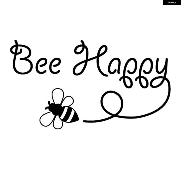 BEE HAPPY デザイン アート カー ステッカー インスピレーション モバイル エクステリア デカール カスタム パーツ アクセサリーCategory:StickersType Of Sticker:Creative Stickers...