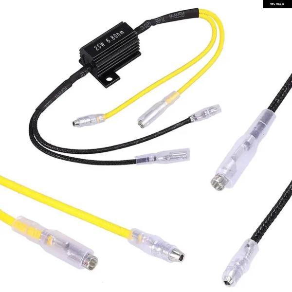 1ペア モト抵抗 パワー抵抗器 負荷デコード抵抗器 LED ミニウィンカーフラッシュライトリペアパーツ 25W 6.8オーム カスタム パーツ アクセサリーBattery Included:NoHigh-concerned chemical...
