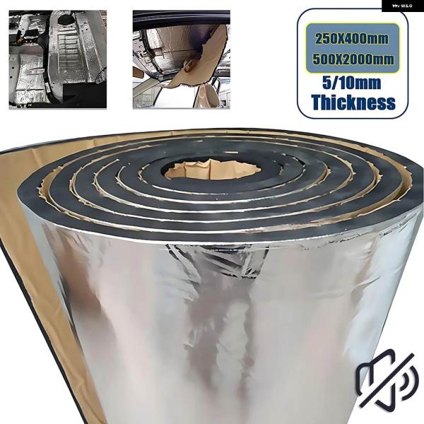 2000*500MM 5/10MM 車用サウンドマット 防音 遮音材 断熱 遮音マット フード クローズドセルフォーム カスタム パーツ アクセサリーHigh-concerned chemical:NoneMaterial:Aluminum...