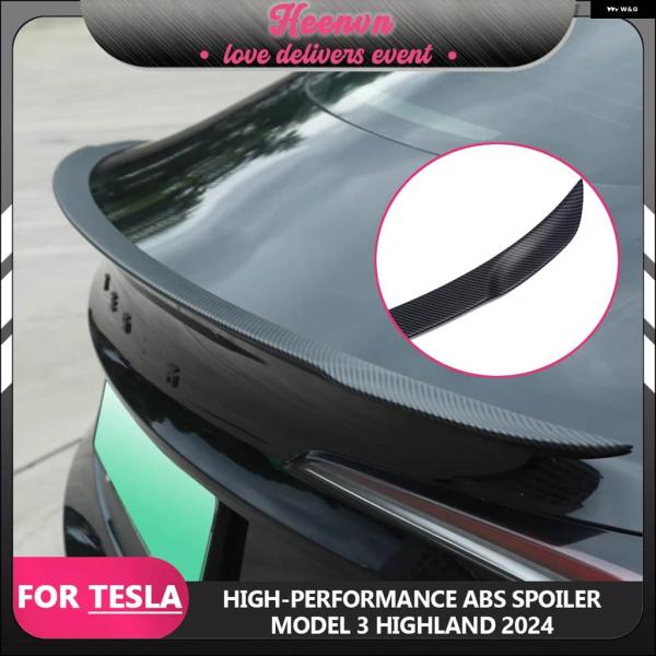 テスラ モデル3 ハイランドデザイン 低風抵抗 高性能 2025 2024 装飾 ABS テールウィングスポイラー カスタム パーツ アクセサリーHigh-concerned chemical:NonePlacement on Vehicl...