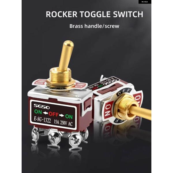 レトロロッカースイッチヴィンテージ シフト レバー ハンドルシングルダブル コントロール トグルスイッチ15A250VACライトスイッチ カスタム パーツ アクセサリーHigh-concerned chemical:NoneCurrent:...