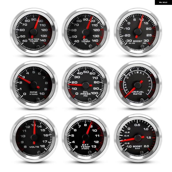 12V 52MM 7色 車用ブースト計 水温 油温 油圧 空燃比 電圧計 EGT タコメーター RPMゲージ カスタム パーツ アクセサリーHigh-concerned chemical:NoneCountry/Region of Manu...