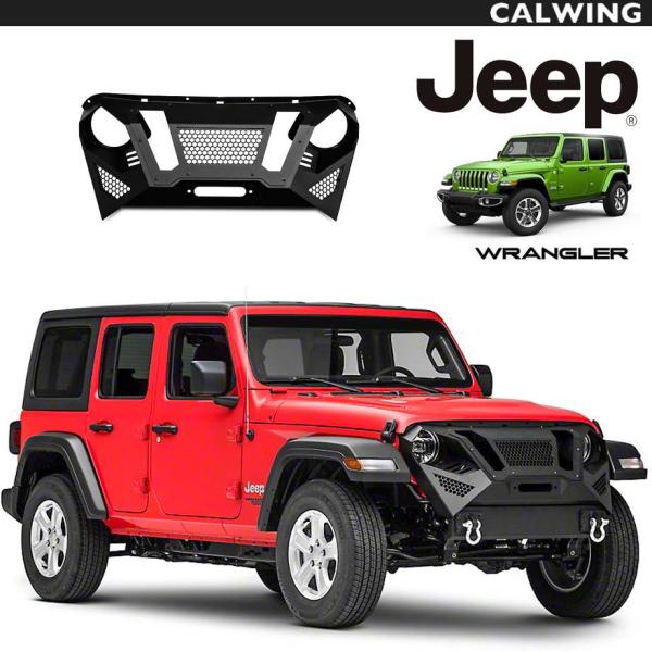 ジープ ラングラー JL メタルフロントバンパーフェイス バリケードアポカリプスグリルガード ブラックパウダーコート '18y-武骨感漂うイカツイフロントビューが話題となっている鉄製のフロントバンパー＆フェイスキットがJLラングラー用で登場...