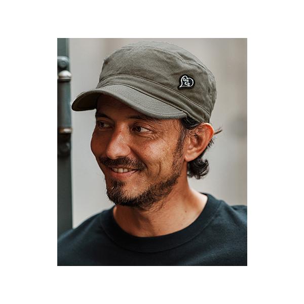 181cmのモデルがFサイズを着用。きれいなシルエット感のワークキャップ。ブランドアイコンのハートワッペンをセットし、シンプルながらアクセントのあるデザインにしている。※着用画像と商品単体画像で色が異なる場合がございます。※商品単体画像を実...