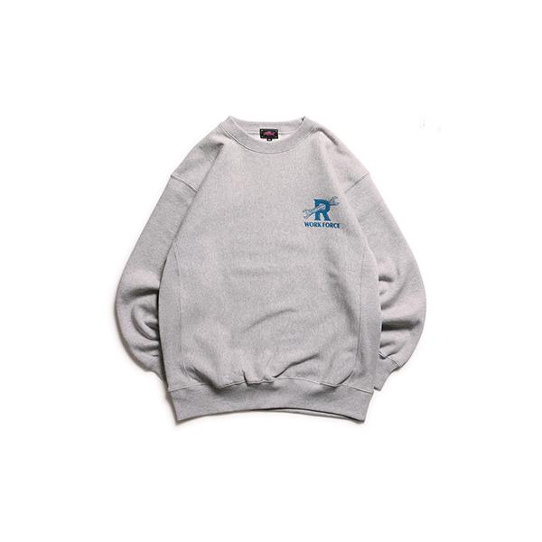 【ROTAR2025冬物予約商品】働く力をイメージしたWORKFORCEのグラフィックスウェット。太めのフォントで描いたRロゴにスパナを配し、アメリカンな雰囲気のグラフィックデザインに仕上がっています。力強さのあるグラフィックをピンクやバイ...