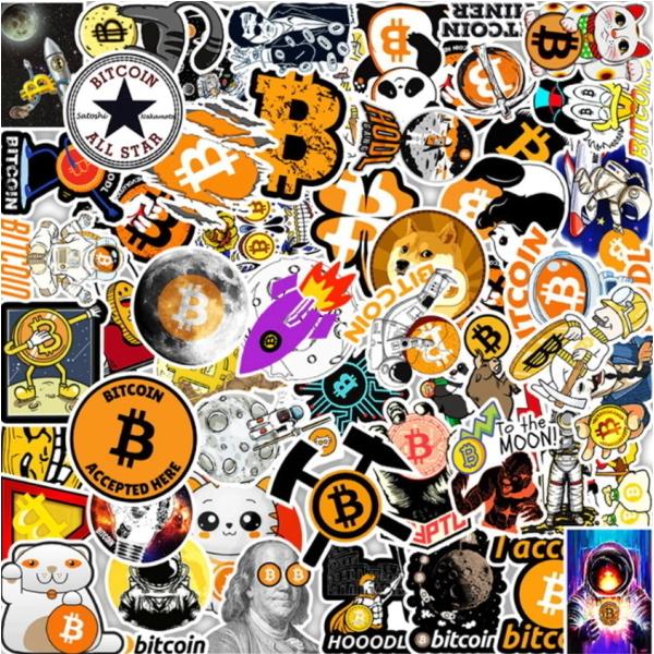 仮想通貨 / 暗号資産ビットコインステッカー 50枚セット〜径7cm