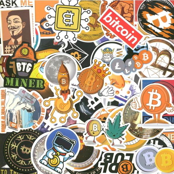 仮想通貨 / 暗号資産ビットコインステッカー 50枚セット〜径7cm