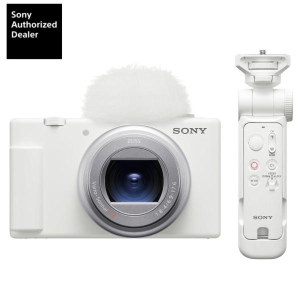 【セット内容】SONY VLOGCAM ZV-1II ホワイト (ZV-1M2 W) ×1台SONY GP-VPT3 W ワイヤレスシューティンググリップ 三脚 ホワイト ×1台【主な仕様】有効画素数(最大)：2010万画素（静止画時）/1...