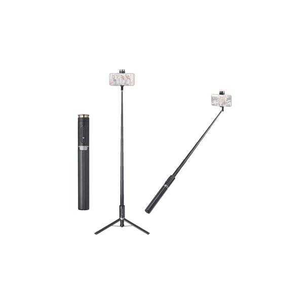 【商品仕様】■全高スタンド時：約1570mm自撮り棒時：約1550mm■縮長（収納状態）：約297mmm■グリップ径／段数：約36mm／9段■質量／推奨積載質量：約340g／250g■ヘッド詳細スマートフォン対応幅：幅56〜85mm、厚み1...