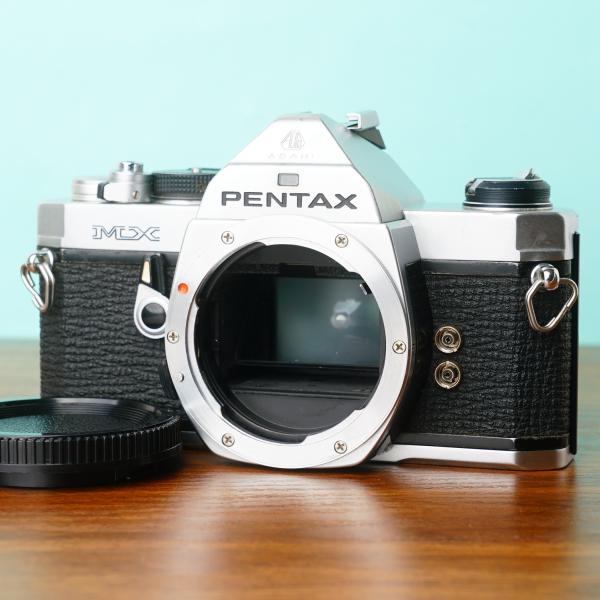 【完動品】PENTAX MX シルバー ボディ ペンタックス フルメカニカル 一眼レフ 露出計動作 モルト新品交換済 清掃済 クリアなファインダー #MX1976年発売、Kシリーズの最小・最軽量モデル。電池なしでも動作するフルメカニカルシャ...