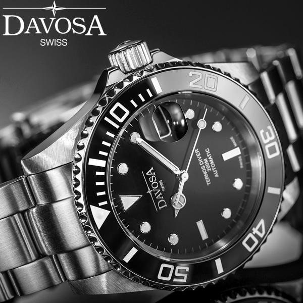 DAVOSA ダボサ 腕時計 メンズ 自動巻き ダイバーズウォッチ テルノス Ternos 20気圧防水 セラミックベゼル スイス製 ブランド オートマチック ブラック DAV2824 9827026 DAVOSA Ternos Ceram...