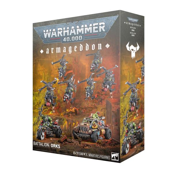 【発売日：2026年05月09日】ウォーハンマー40,000のオルク軍をスピード重視で編成できるボックスセットです。デフコプタを中心に、デフキラ・ウォートライクやスクイッグバギーを組み合わせた高速戦力を構築可能。敵陣へ一気に突撃し、攪乱と制...