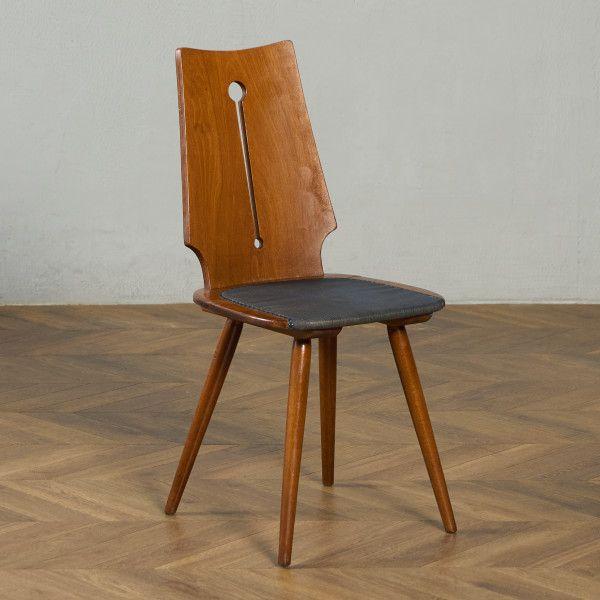 サイズ（単位mm）：- 幅 415 奥行き 525 高さ 915 座高 475主な素材：- 天然木- ブナ- プライウッド- 合成皮革ブランド：シュテルカー Stoelckerデザイナー：-年代：-コンディション：★★★★ 目立った傷や汚れなし