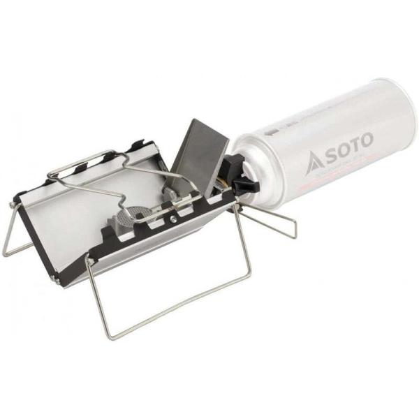 斬新な形構造とデザインで、高機能かつコンパクトなボディを実現。収納時には厚さ25mmという薄さになるシングルバーナーです。バーナー部を2枚のガードで保護するので、頑丈でパッキングもしやすいメリットがあります。●外形寸法幅153×奥行195×...